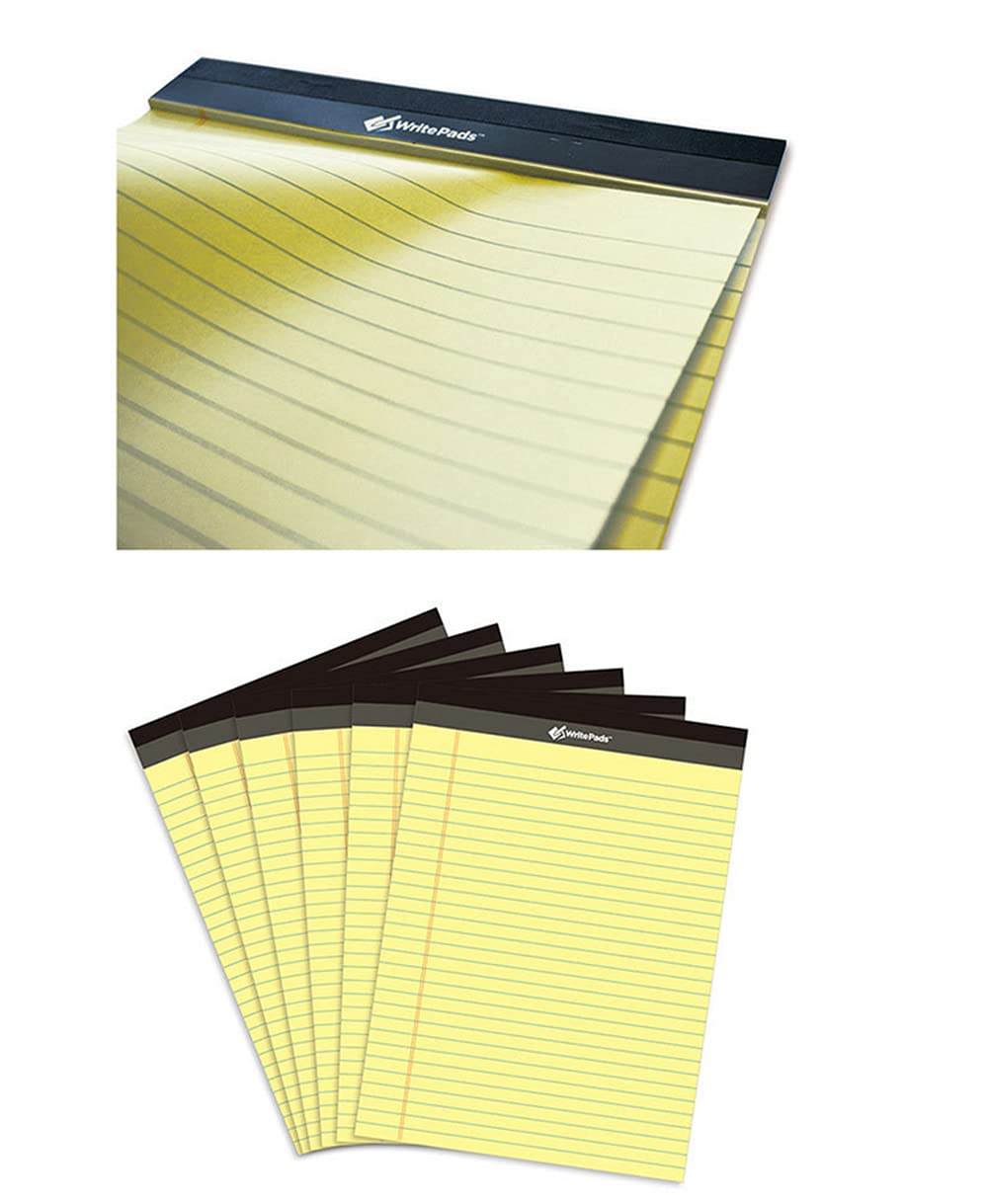 Office Legal Pads Narrow Ruled,Recycled Paper Writing Pads,Stationery,Clipboard Note Pads College Ruled Writing Tablets for School,50 Sheets Letter Writing Pad-3 Pack (Yellow - 8 1/2 x 11 3/4")