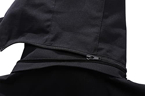 OTU Women's Waterproof Rain Jacket Lightweight Hooded Raincoat for Hiking Travel Outdoor Black S