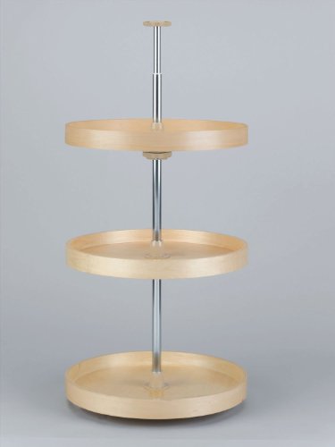 20in 3 Shelf Full Circle Banded Wood Lazy Susan Set