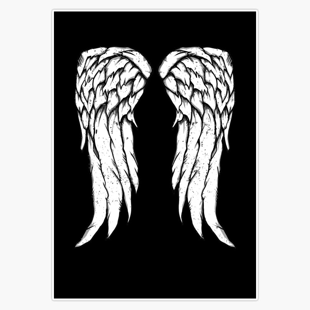 Generic Daryl Dixon Wings - Zombie Vinyl Sticker Waterproof Decal Laptop Wall Window Bumper Sticker 5 Inches, (FINK-POP-STICKERS-816)