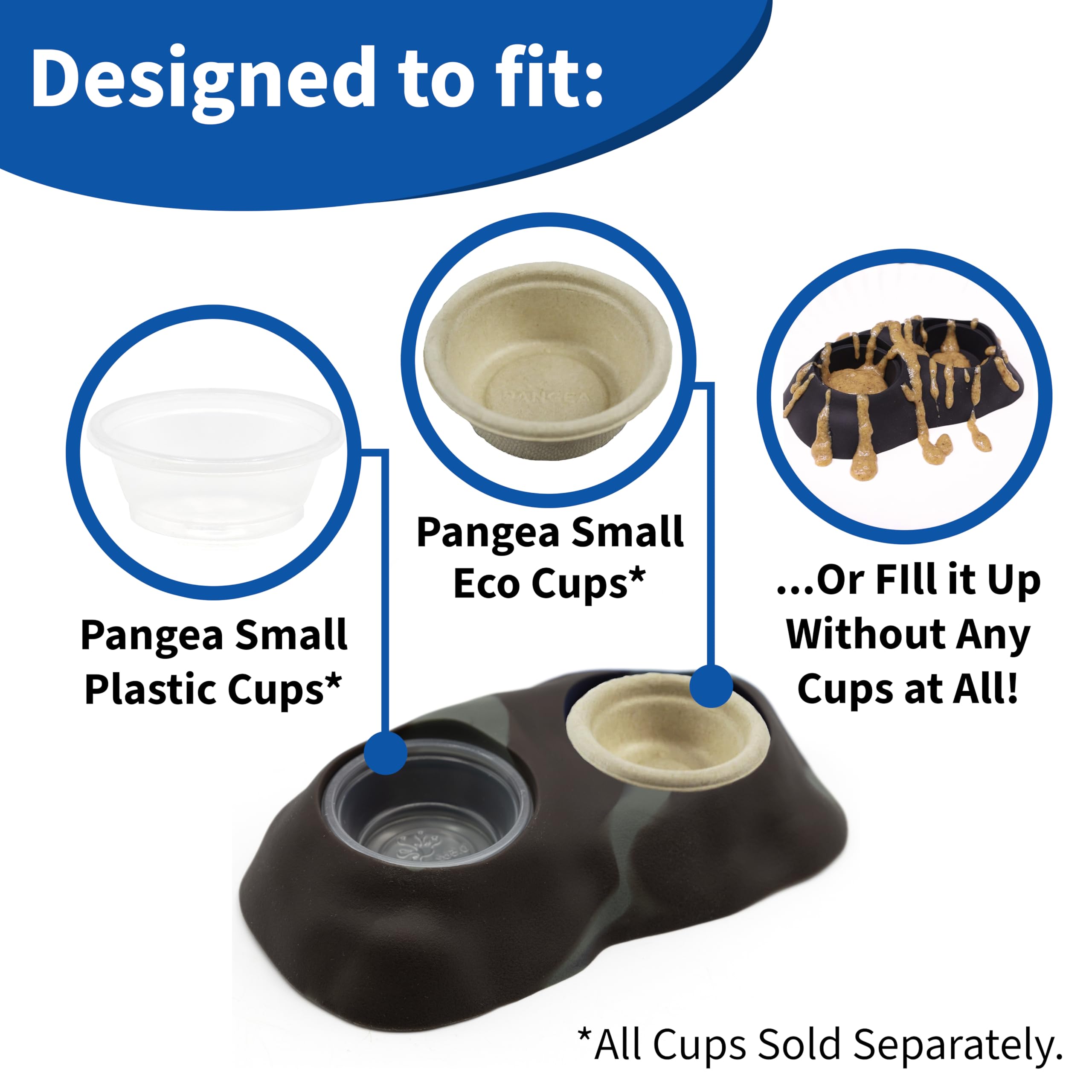 Pangea Ultimate Eco Dish, Crested Gecko Food and Water Bowl for Terrestrial Lizards, Durable Silicone Feeding Accessory for Reptile Terrariums 3.125in x 5.5in (Grey Marble)