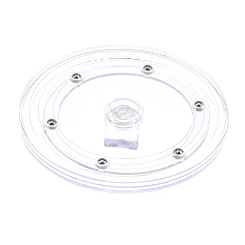 Kepfire Acrylic Lazy Susan Turntable 12 inch Clear Organizer Bearing Revolving Display Base Kitchen Pantry Cabinet Decorating Spice Cake Rack