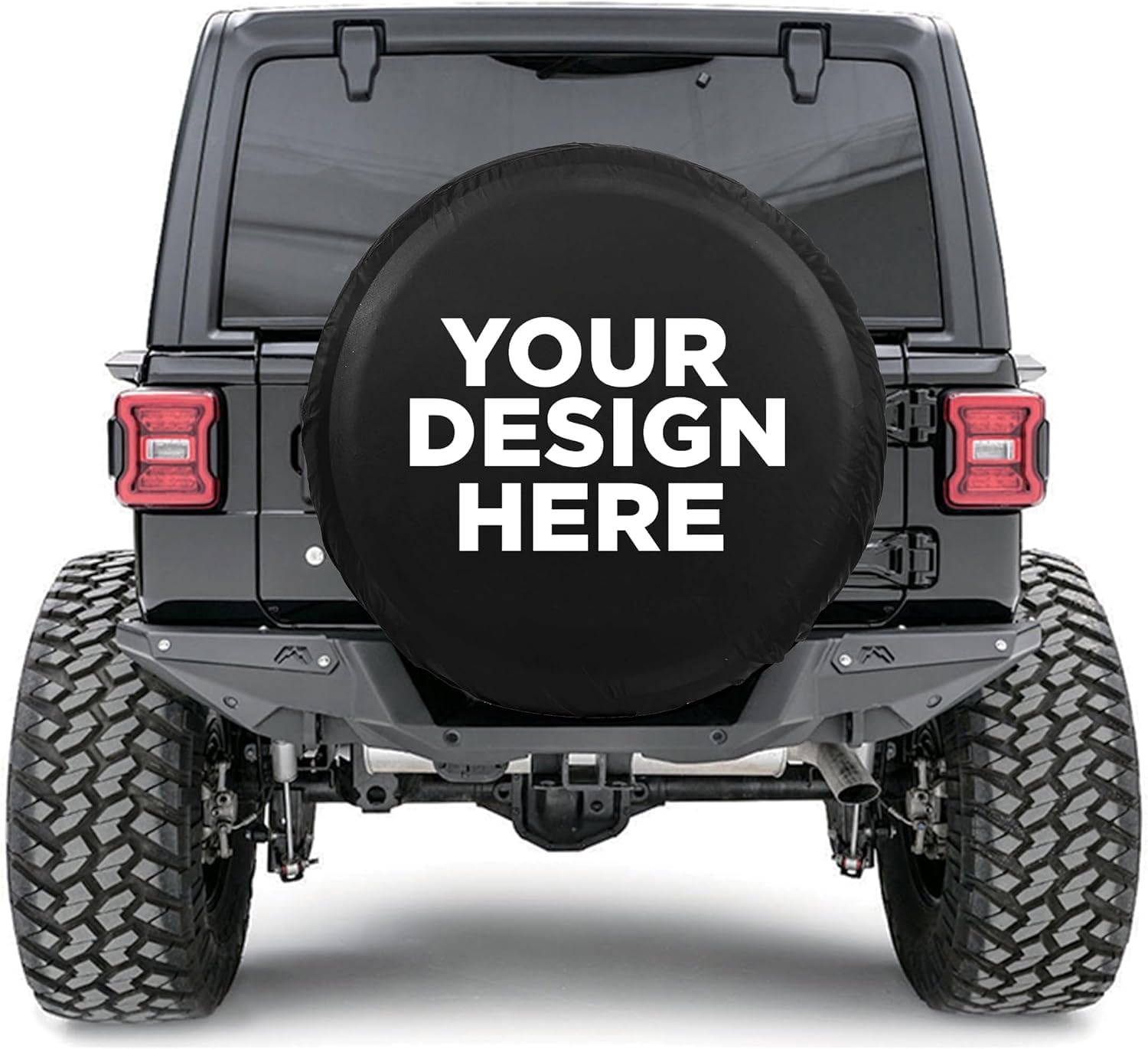 TESFANS PVC Leather Custom Spare Tire Cover - Durable Personlized Tire Cover with Your Logo Photo Design - Heavy Duty Spare Tire Covers Compatible for Jeep Wrangler Trailer SUV Bronco RV