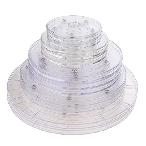 Kepfire Acrylic Lazy Susan Turntable 12 inch Clear Organizer Bearing Revolving Display Base Kitchen Pantry Cabinet Decorating Spice Cake Rack