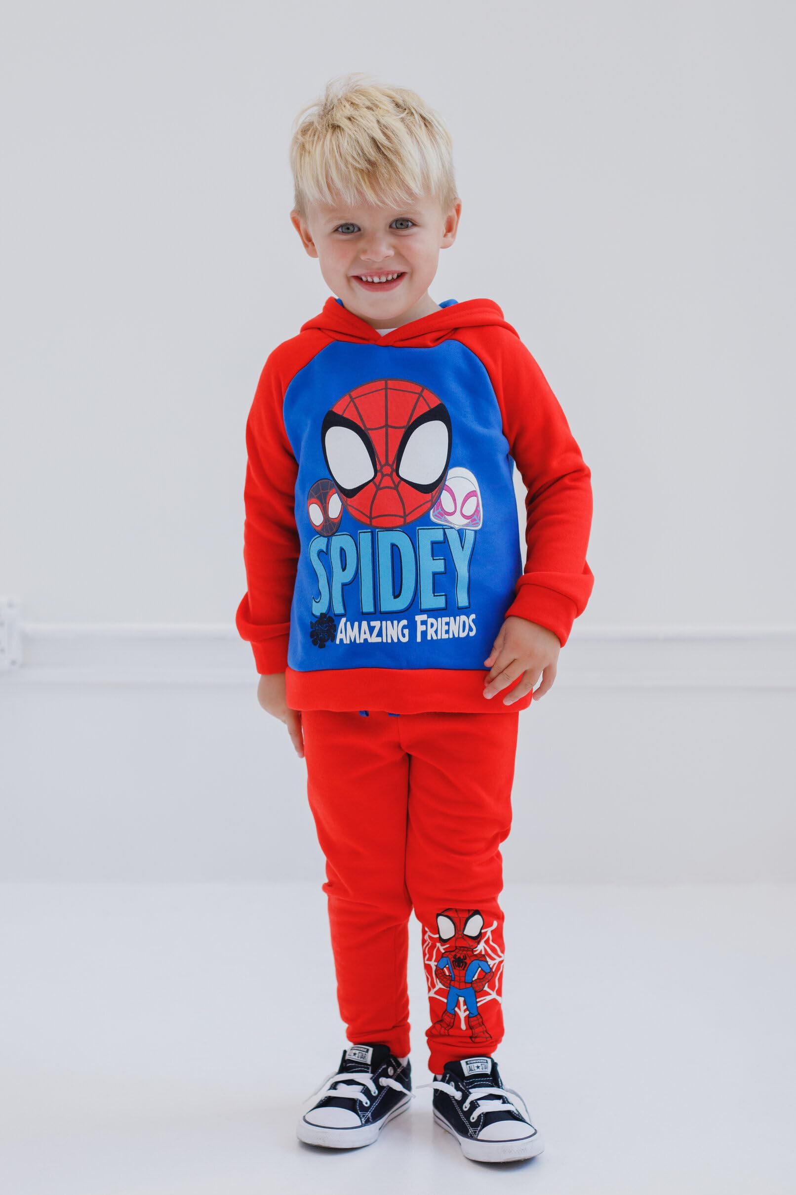Marvel Spidey and His Amazing Friends Little Boys Fleece Hoodie Pants Set Red/Blue 7-8