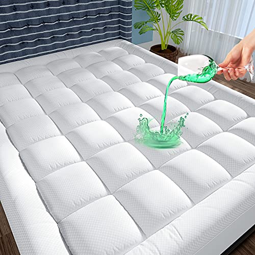 JTE Twin Mattress Pad for Back Pain, 100% Waterproof Extra Thick Quilted Fitted Mattress Protector, Breathable Cooling Mattress Topper Bed Cover Pillow Top 8-21" Deep Pocket(39 * 75 Inches, White)