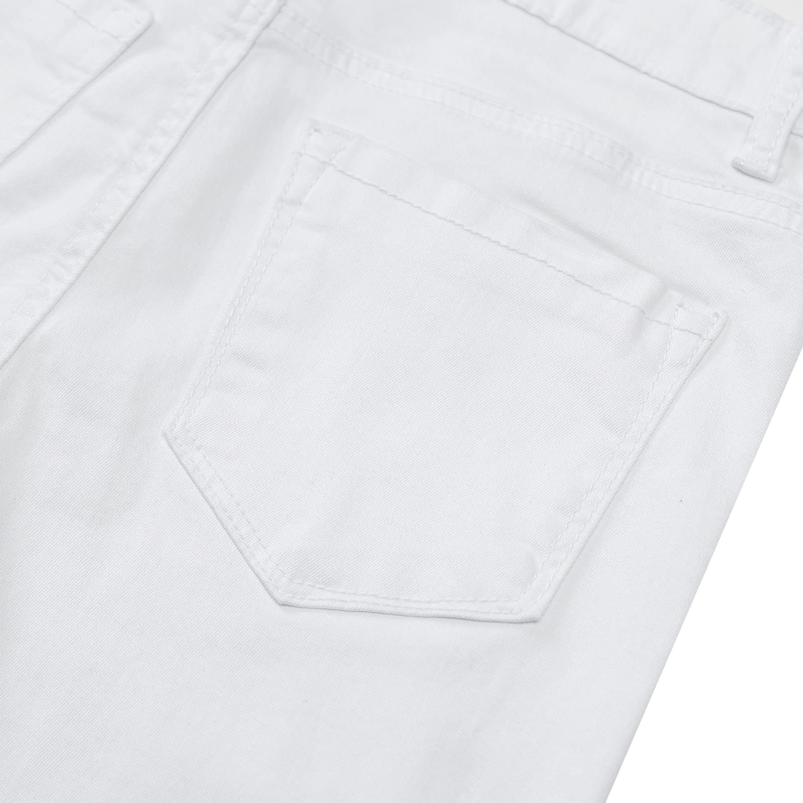 JEANIR Women's High Waisted Stretchy Super Skinny Jeans Black Leggings Casual Pants White Tights with Pockets (White, Large, l)