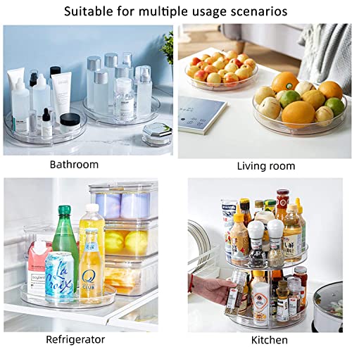 yulumaoyi Lazy Susan Turntable for Cabinet Plastic Clear 2 Tier Lazy Susan Cabinet Organizer Removable AKA-PL-398 not