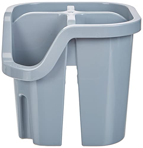 Addis Eco 100% Recycled Plastic Cutlery Utensil Drainer Tray holder caddy with 4 compartment, Light Grey