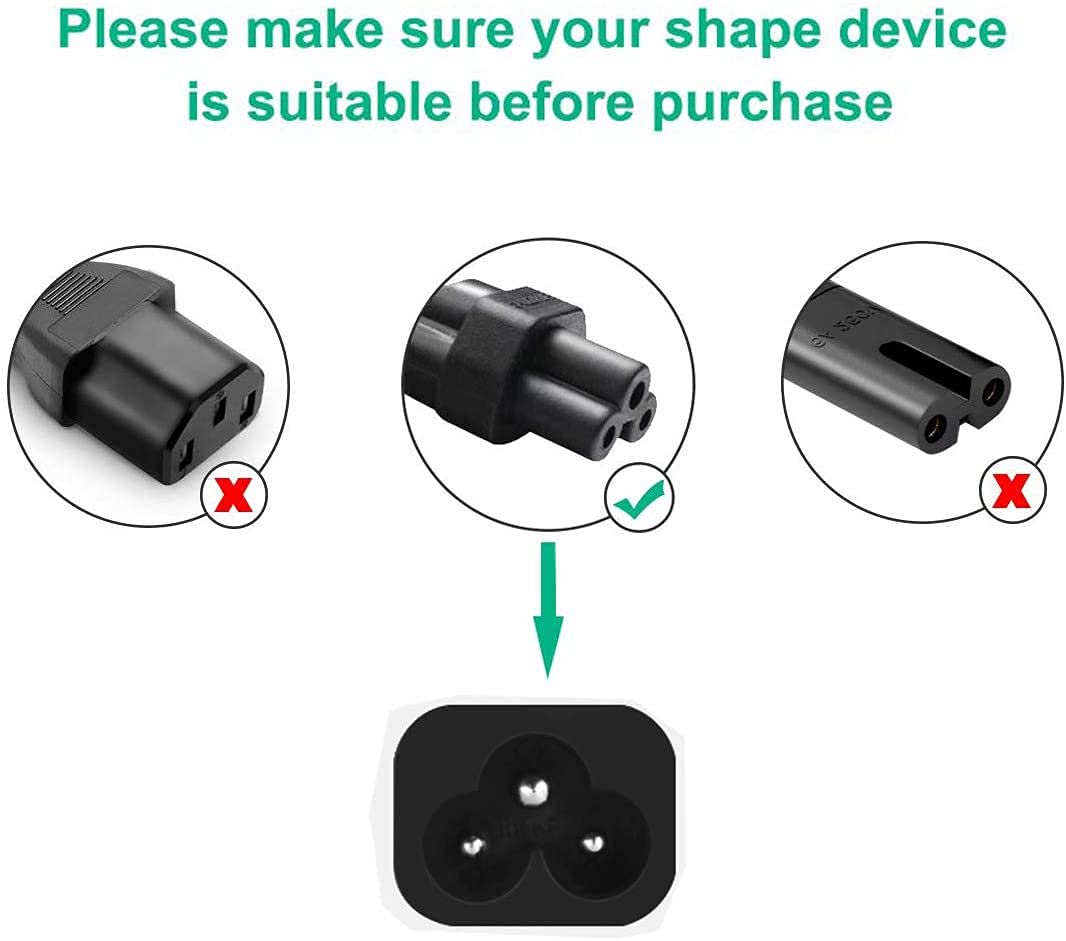 K-MAINS AC in Power Cord Outlet Socket Cable Plug Lead for Artograph LED1000 LED 1000 Digital Art Projector