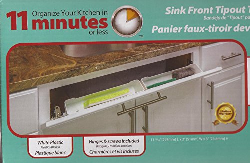 2 Full Sets- Sink Tipouts- Set of 4-11" White Trays/ 4 Pair of Hinges- 1-9/16" Deep x 3" Tall