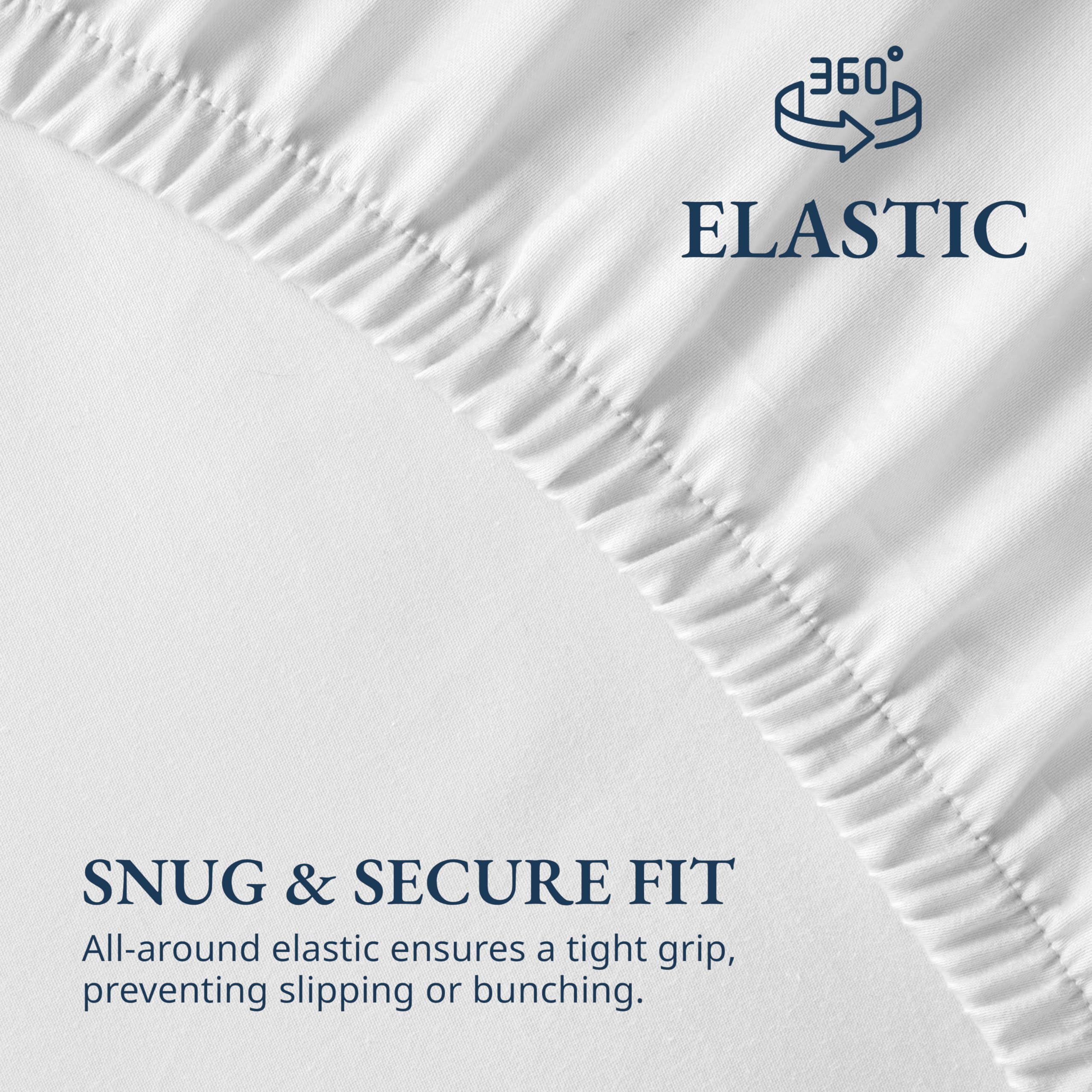 LANE LINEN Fitted Sheet Full Size, 100% Organic Cotton, 3-Piece Set (1 Fitted Sheet, 2 Pillowcases) Percale Weave, Bed Fitted Sheets, Breathable, Fits Mattress Upto 15" Deep - White (No Flat Sheet)
