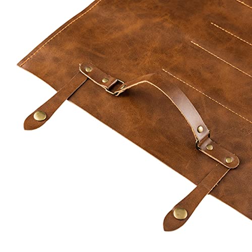 PU Leather Roll Bag Carry Case, Portable with Five Slots, Professional Chef Bag for Cooking Accessories, Cooking Kitchen Tools Gift Kitchen