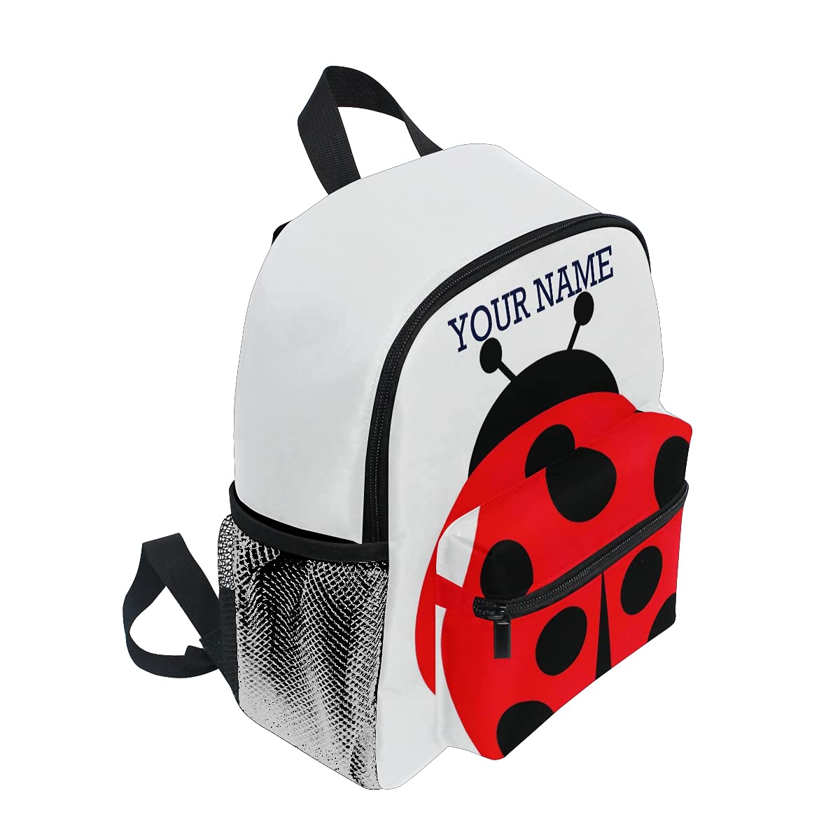 ODAWA Custom Preschool Backpack, Personalized Backpack with Name Customization Ladybugs School Backpack