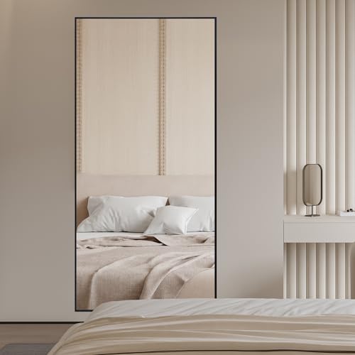RACHMADES 65"x24" Big Mirror, Full Length Body Mirror, Floor Mirror with Stand, Wall Mirror Standing Hanging or Leaning Against Wall for Bedroom, Aluminum Alloy Frame Mirror, Dressing Mirror