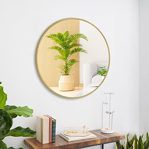 URnicehome Round Mirror 36 Inch Gold Circle Wall Mirror Metal Framed Mirror for Bedroom Bathroom Living Room Entryways Washrooms and More