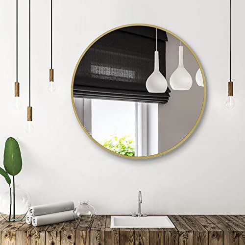 URnicehome Round Mirror 36 Inch Gold Circle Wall Mirror Metal Framed Mirror for Bedroom Bathroom Living Room Entryways Washrooms and More