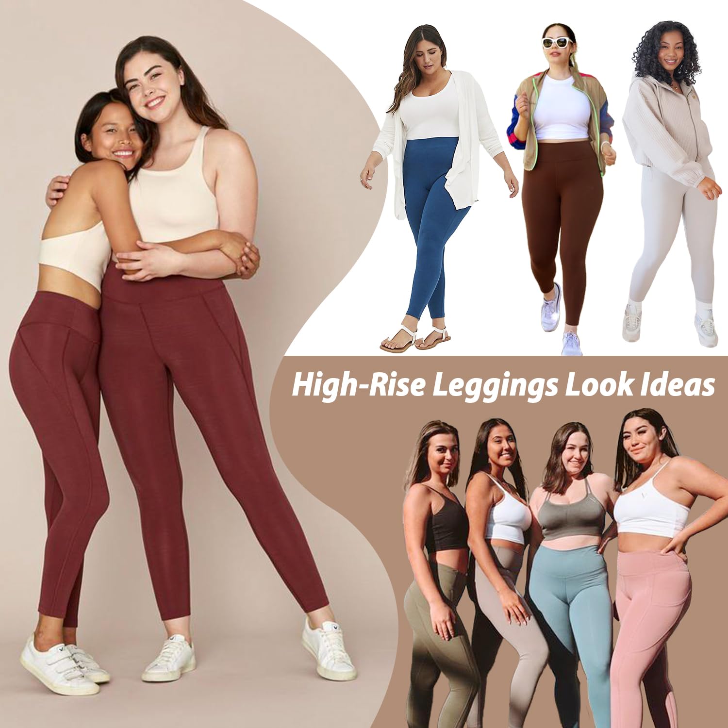 Hi Clasmix Plus Size Leggings for Women-High Waisted Super Soft Maternity Black Leggings Yoga Pants(2 Pack Black,XX-Large)