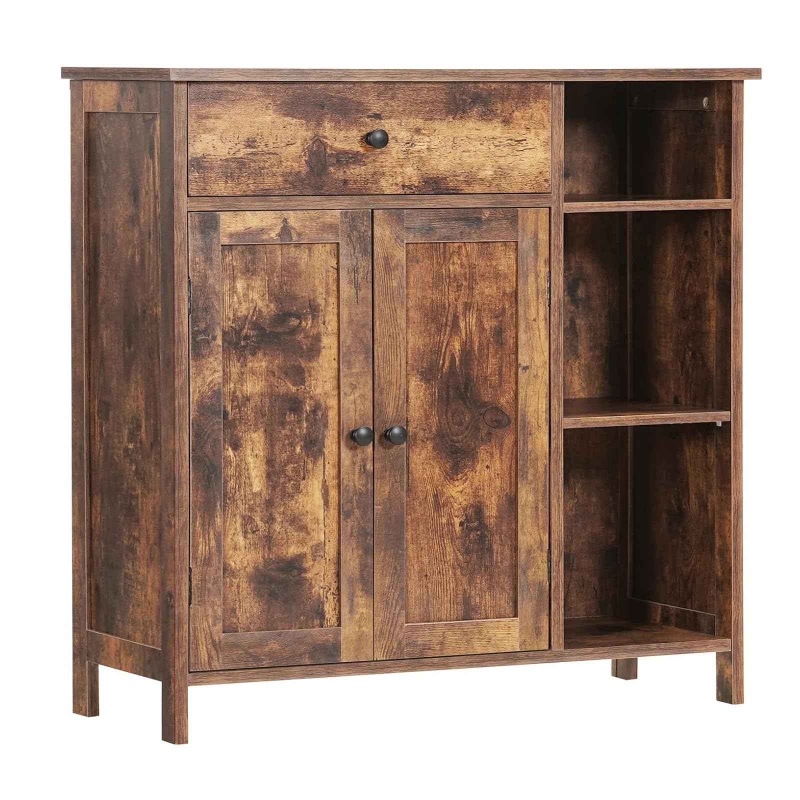Irontar Bathroom Cabinet with Doors, Bathroom Floor Cabinet with Drawer & Adjustable Shelf, Kitchen Cupboard, Storage Cabinet for Bathroom, Living Room, Rustic Brown CWG001X