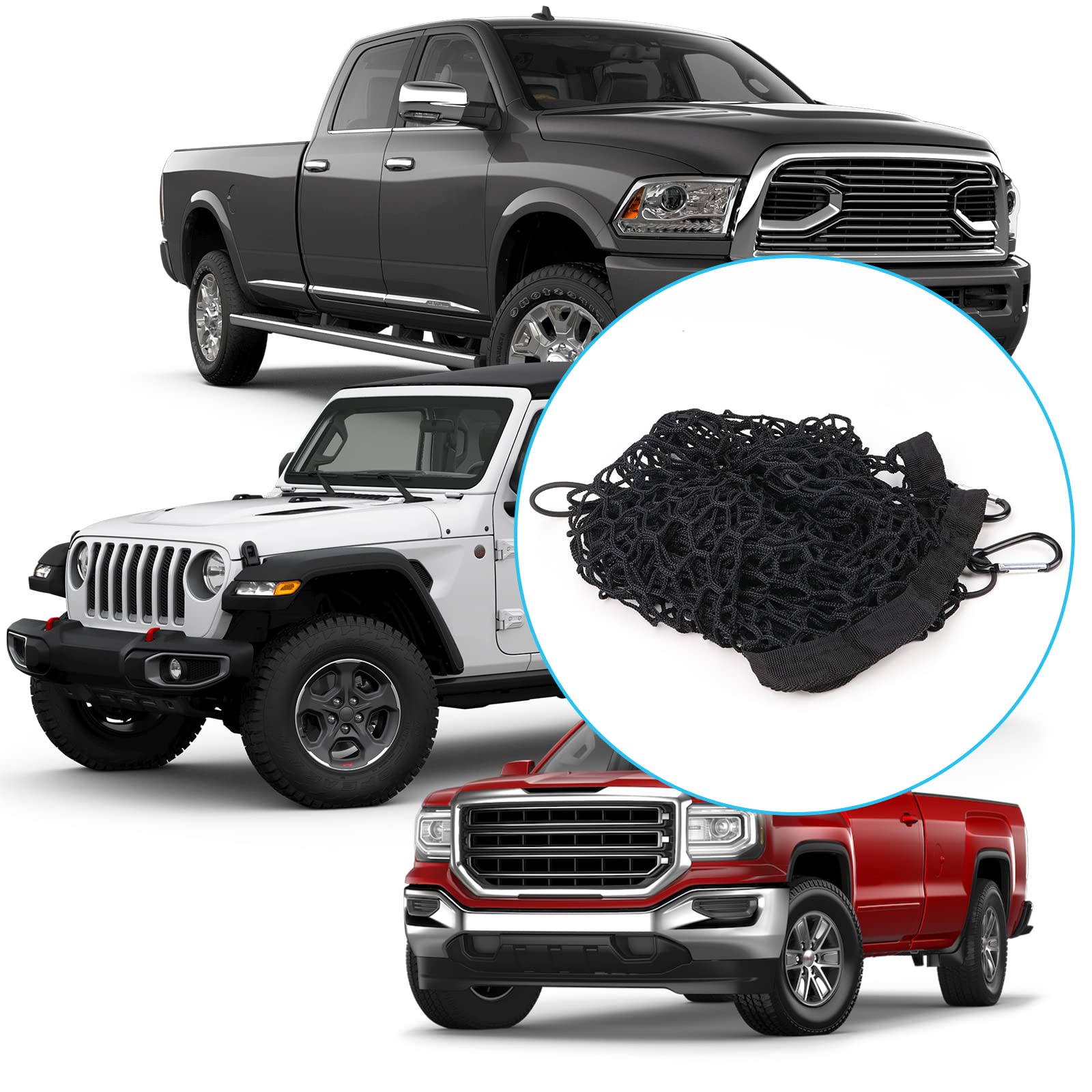 KARCOCA Truck Bed Cargo Net for Trunk Storage,Mesh Storage Cargo Trunk Organize Grocery Holder,Cargo Net for Pickup Truck Bed Automotive Cargo Nets