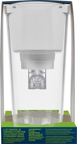 Brita Small 6 Cup Denali Water Filter Pitcher with 1 Brita Elite Filter, Made Without BPA, White