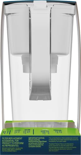 Brita Small 6 Cup Denali Water Filter Pitcher with 1 Brita Elite Filter, Made Without BPA, White