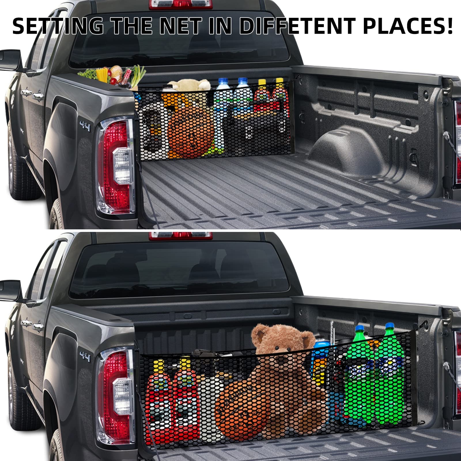 KARCOCA Truck Bed Cargo Net for Trunk Storage,Mesh Storage Cargo Trunk Organize Grocery Holder,Cargo Net for Pickup Truck Bed Automotive Cargo Nets