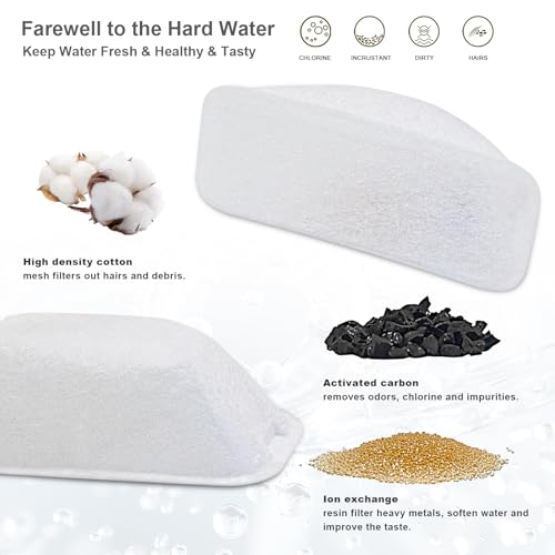 WECATION Cat Water Fountain Filter for Pet Fountain Stainless Steel, 84oz 4 Pack (8)