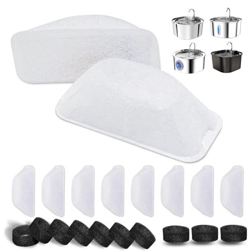 WECATION Cat Water Fountain Filter for Pet Fountain Stainless Steel, 84oz 4 Pack (8)