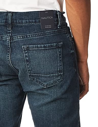 Nautica Men's 5 Pocket Slim Fit Stretch Jean, Smokey Blue Wash, 30W 30L