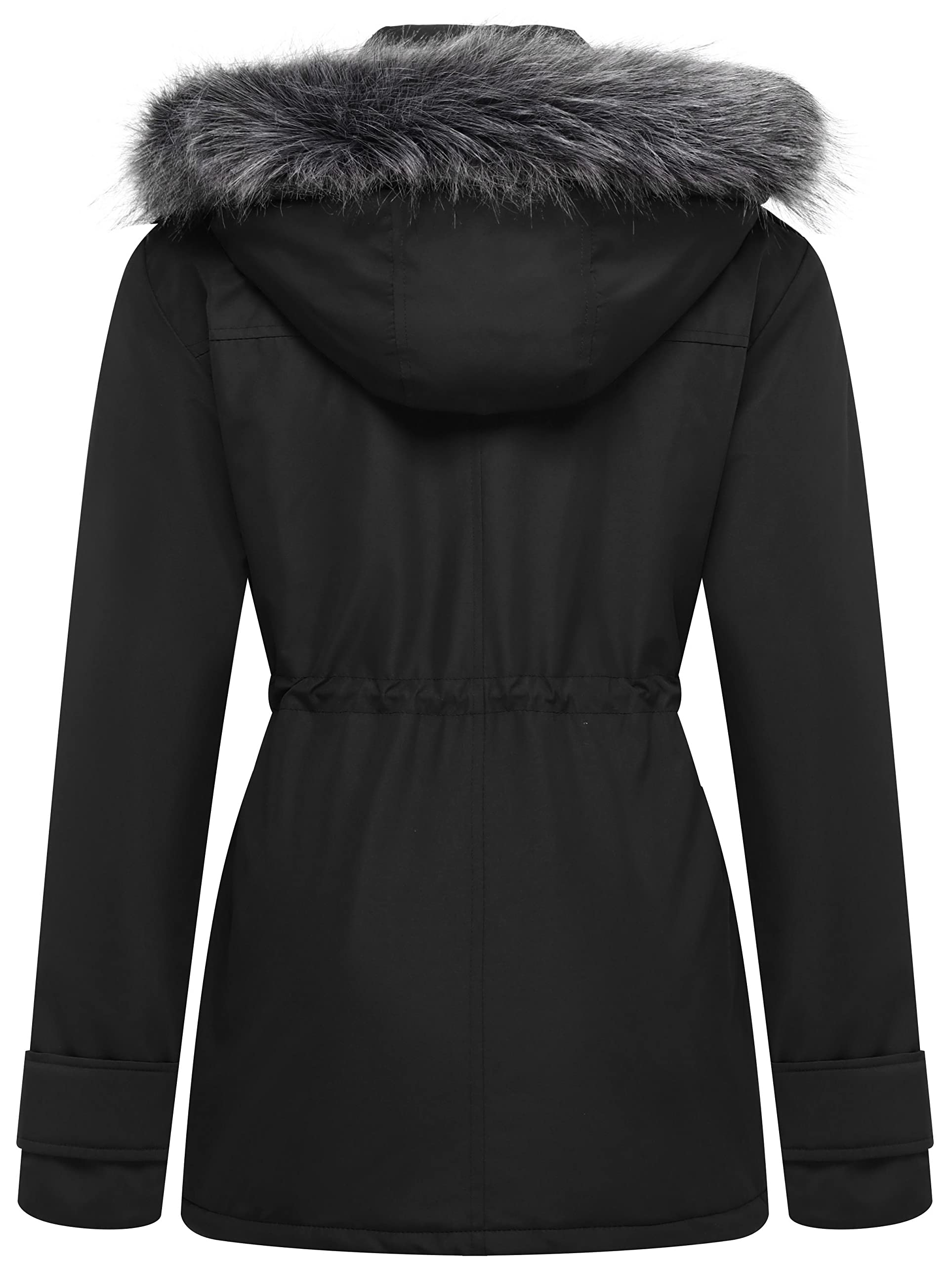 GGleaf Women's Thicken Parka Quilted Puffer Jacket Winter Coat Warm with Removable Hood Black XX-Large