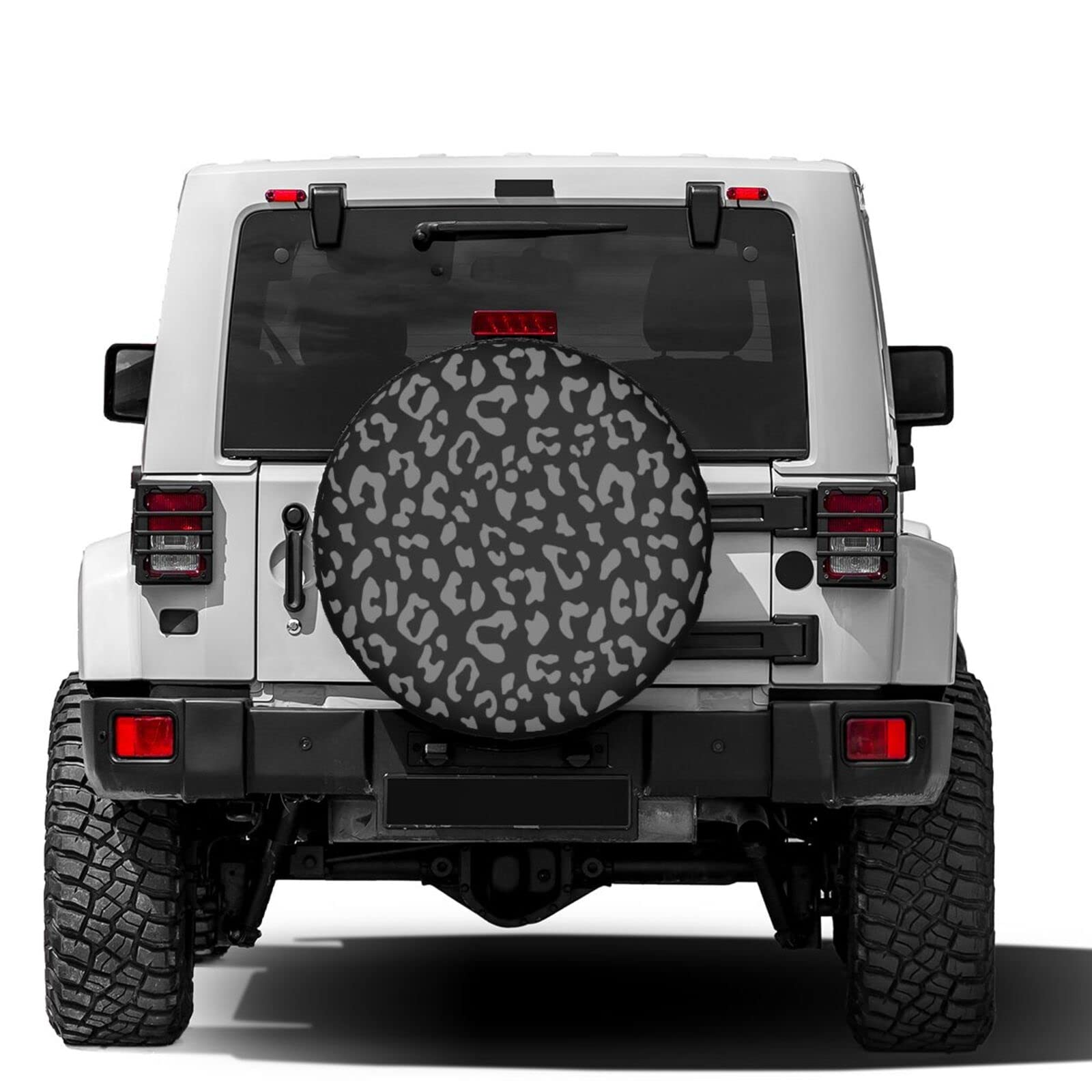 Foruidea Leopard Print Spare Tire Cover Dust-Proof Wheel Tire Cover Fit Trailer, RV, SUV and Many Vehicle 17 Inch