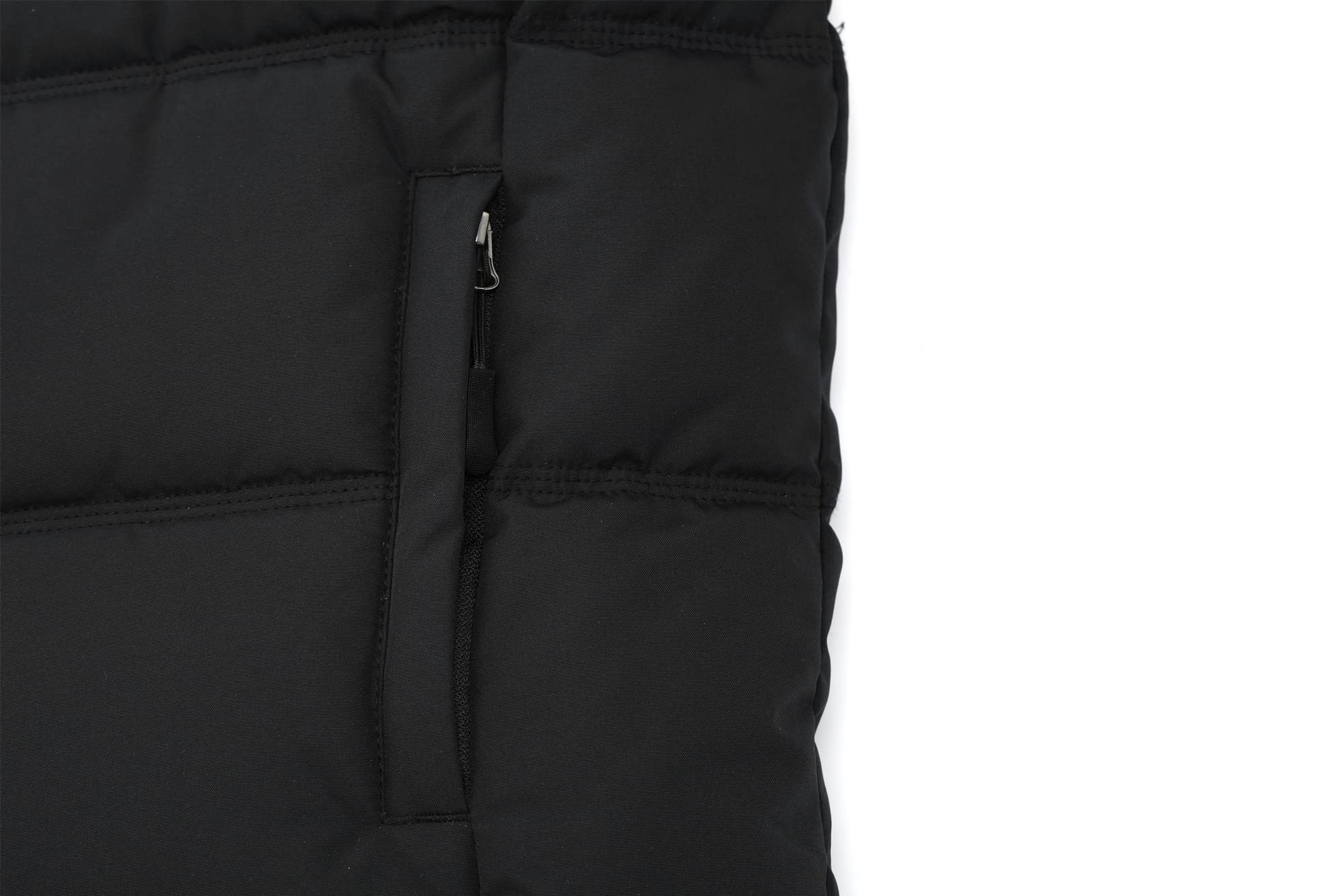GGleaf Men's Hooded Winter Coat Warm Puffer Jacket Thicken Quilted Jacket Large Black