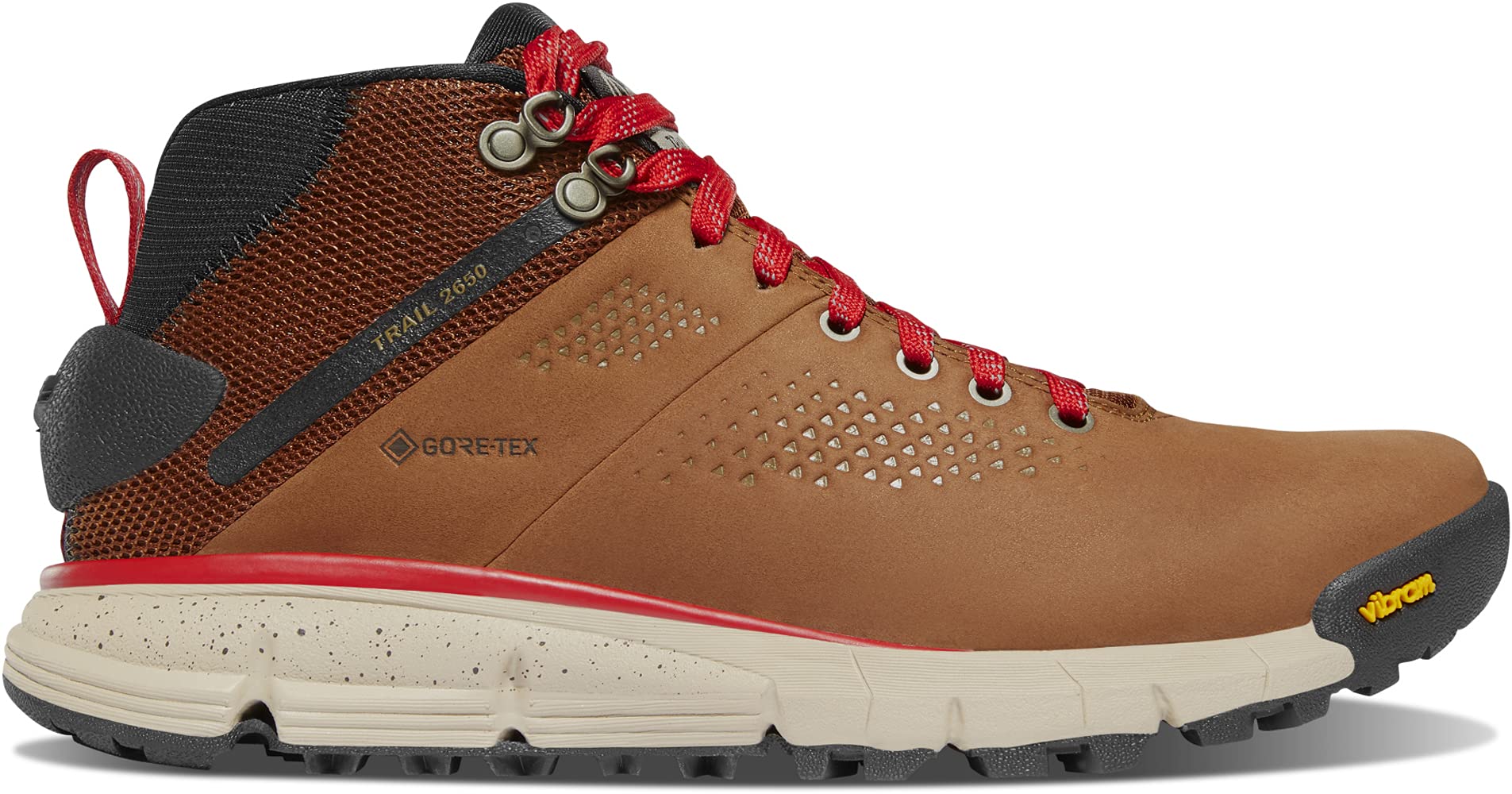 Danner Women's 61250 Trail 2650 Mid 4" Gore-Tex Hiking Shoes, Brown/Red - 7.5M