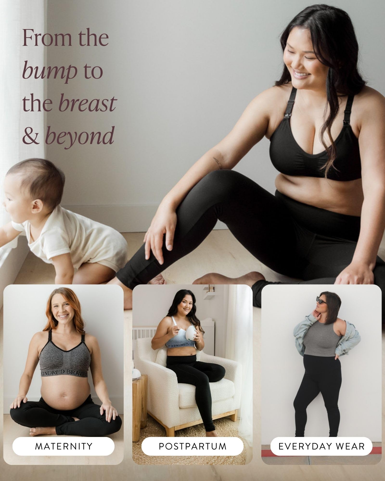 Kindred Bravely Louisa Ultra High Waist Over The Bump Maternity Leggings with Pockets (Black with Pockets, X-Large)