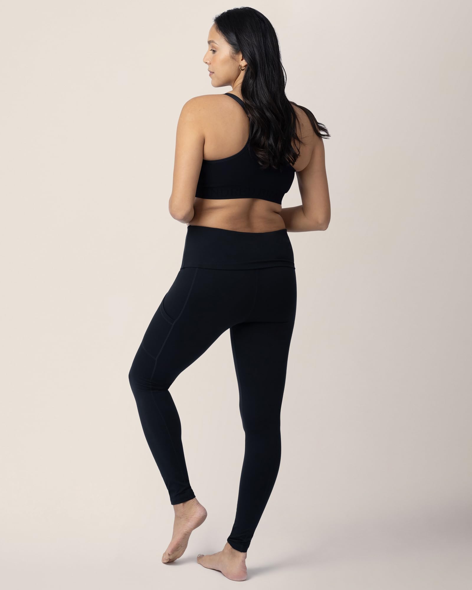 Kindred Bravely Louisa Ultra High Waist Over The Bump Maternity Leggings with Pockets (Black with Pockets, X-Large)
