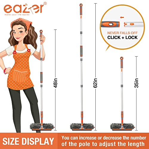 eazer Squeegee Window Cleaner 2 in 1 Rotatable Window Cleaning Tool Kit with Extension Pole, 62‘’ Telescopic Window Washing Equipment with Bendable Head for Indoor/Outdoor Car Glass - 4 Pads