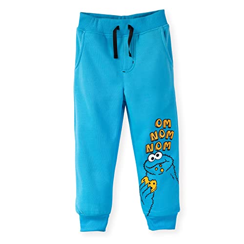 Sesame Street Elmo Cookie Monster Oscar The Grouch Toddler Boys Fleece 3 Pack Pants Blue/Gray/Red 3T
