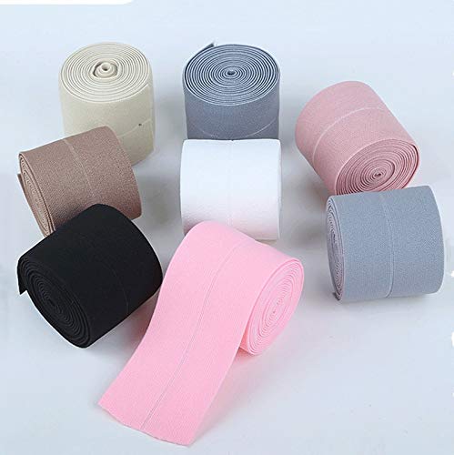 Herrmosa 6cm Fold Over Elastic Band Spandex Satin Rubber Band Underwear Edging Waist Elastic Bands Ties Clothing Accessories 1m - White