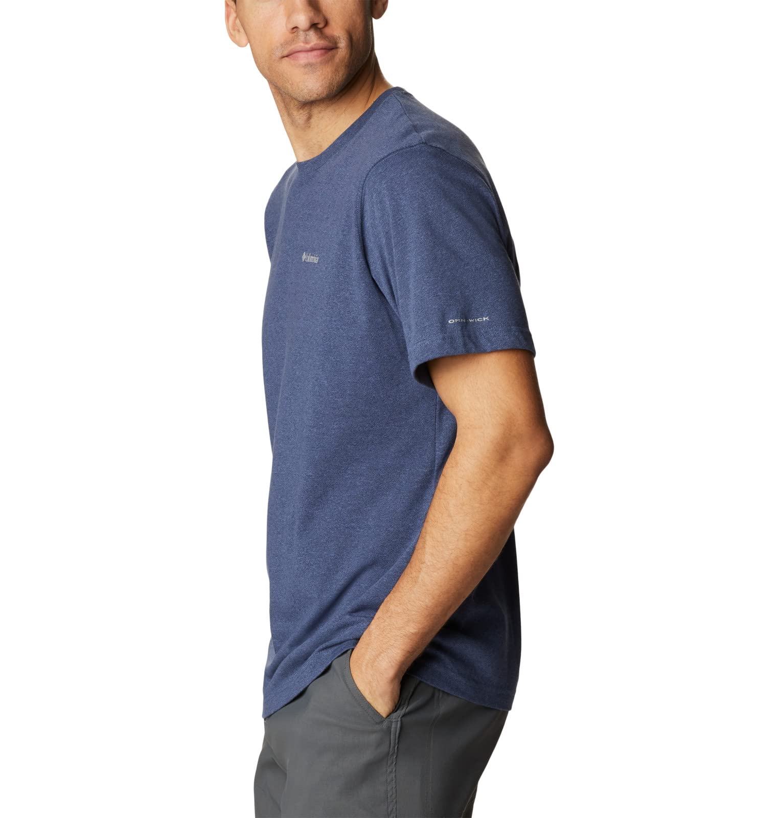 Columbia Mens Thistletown Hills Short Sleeve T-Shirt, Dark Mountain Heather, Medium