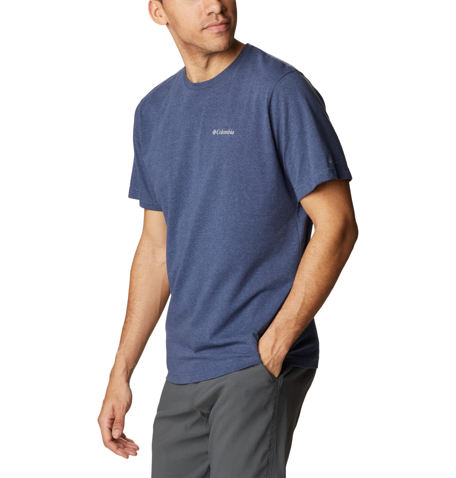 Columbia Mens Thistletown Hills Short Sleeve T-Shirt, Dark Mountain Heather, Medium