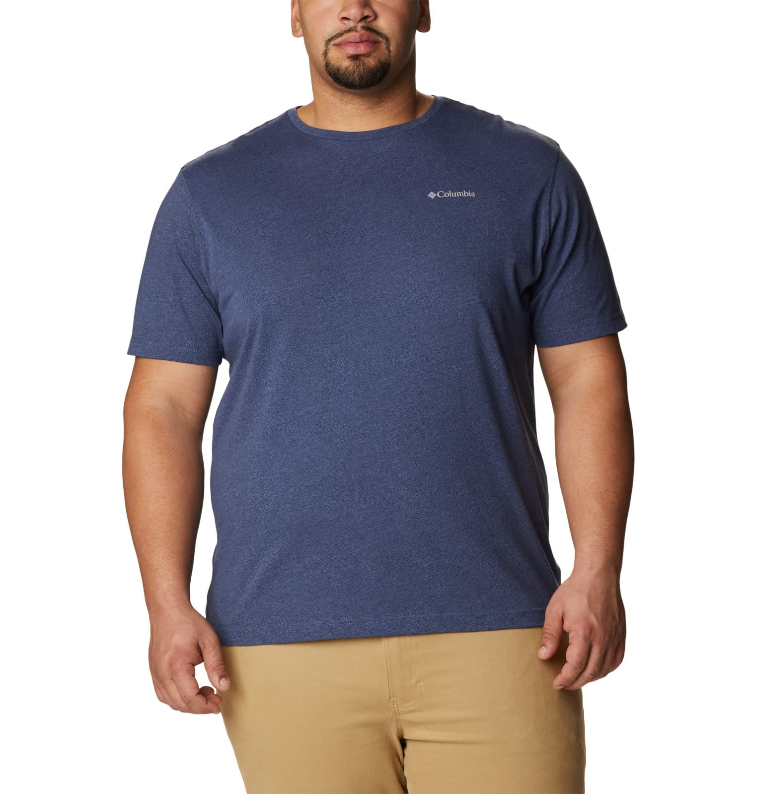 Columbia Mens Thistletown Hills Short Sleeve T-Shirt, Dark Mountain Heather, Medium