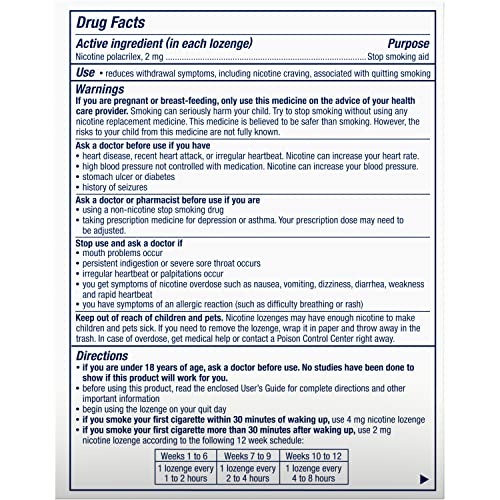 Nicorette 2 mg Mini Nicotine Lozenges to Help Quit Smoking with Behavioral Support Program, Mint Flavored, 81 Count (2 Pack)