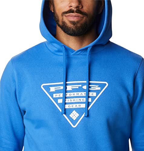 Columbia Men's PFG Triangle II Hoodie, Vivid Blue/White, Large