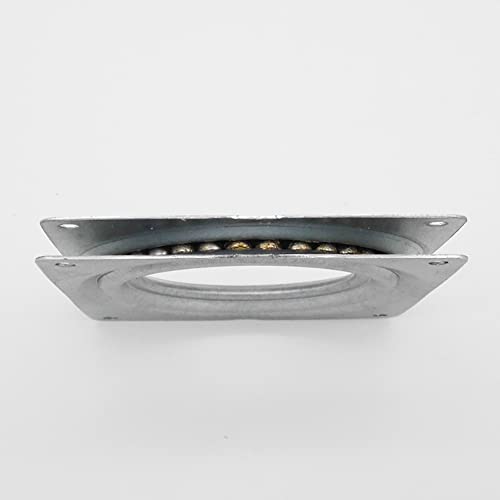 GSHLLO 4 Pcs 3 Inch Galvanized Steel Lazy Susan Hardware Turntable Bearings Rotating Square Trays Swivel Bearing Plates for Serving