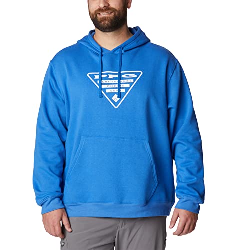 Columbia Men's PFG Triangle II Hoodie, Vivid Blue/White, Large