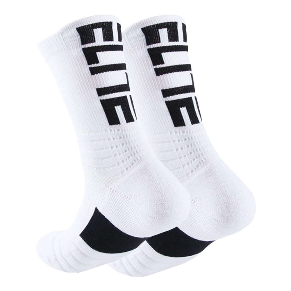 DRASEX Men's Cushioned Athletic Crew Socks 4 Pack Elite Basketball Compression Sport Running Hiking Socks