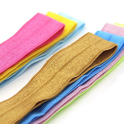 SELCRAFT 5yards/Lot 5/8" 15mm Elastic Band Multicolor Fold Over Spandex Elastic Ribbon for Sewing Lace Trim Waist Band Garment Accessory num.103
