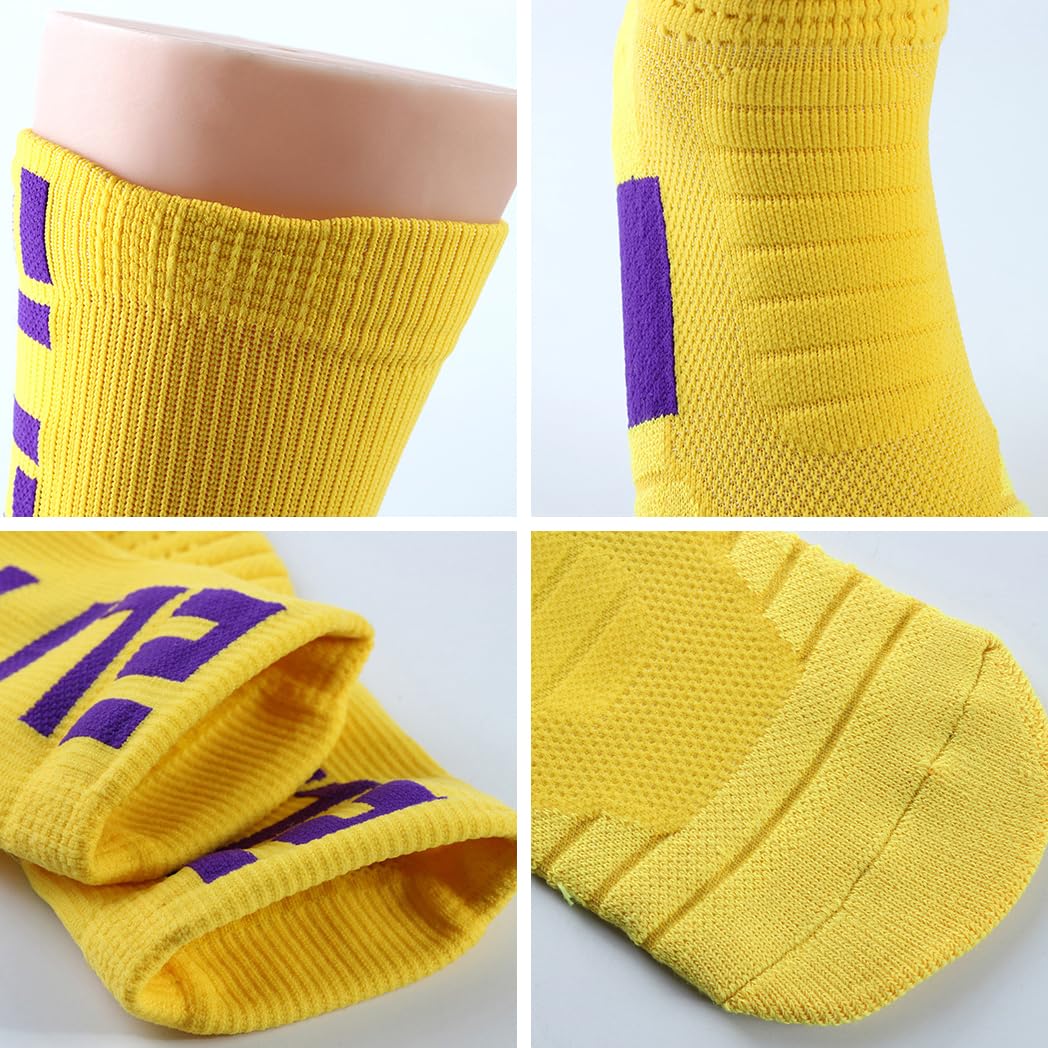 DRASEX Men's Cushioned Athletic Crew Socks 4 Pack Elite Basketball Compression Sport Running Hiking Socks