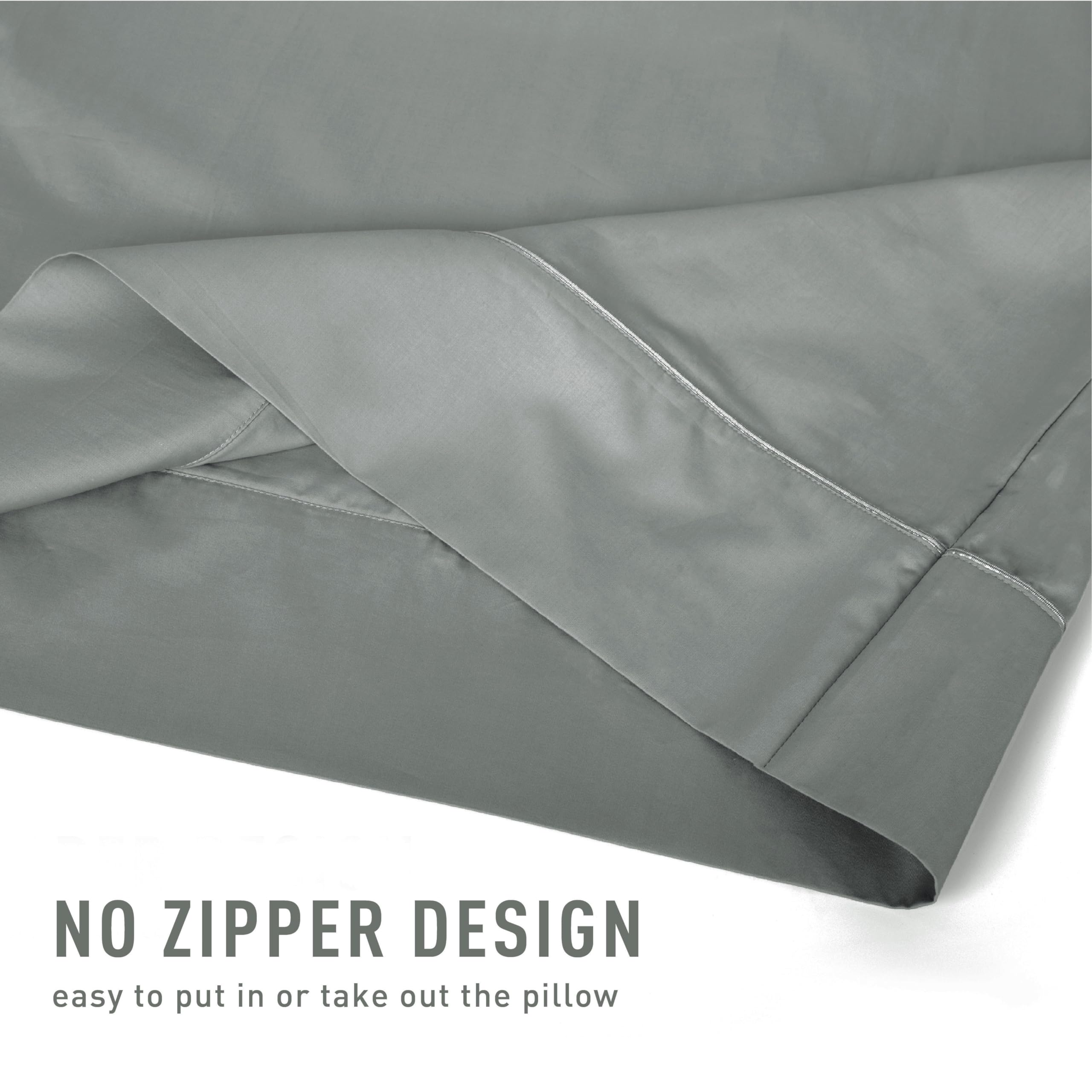 sunflower Extra Deep Pocket Queen Sheet Sets Fits 18"-24" in Deep Mattress -100% Cotton Queen Sheet Set, Ultimate Gray Hotel Luxury Soft Breathable Sheet Sets for Queen Bed Deep Pocket